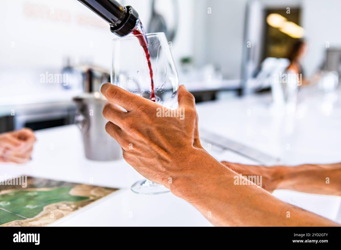 Bartender pouring red liquor hi-res stock photography and images - Alamy