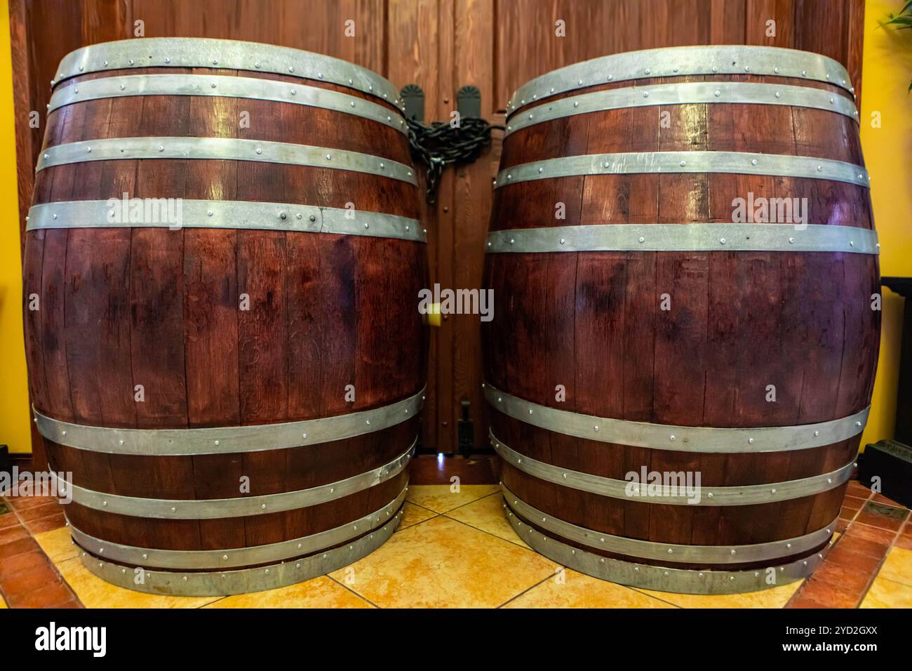 Decorative oak barrels hi-res stock photography and images - Alamy