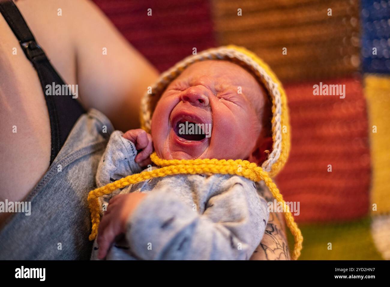 Newborn infant and mother after birth Stock Photo - Alamy
