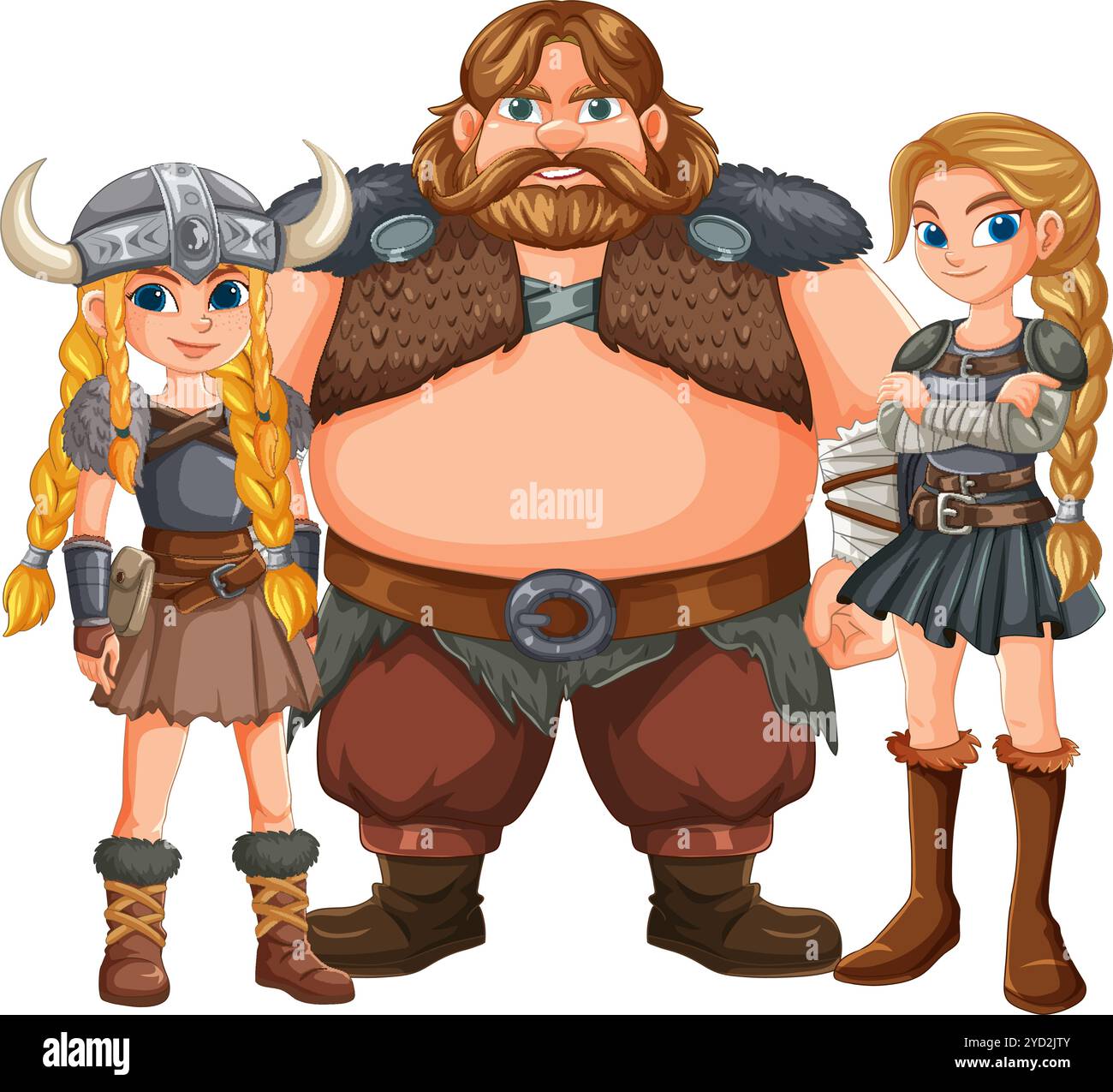 Three Viking characters in traditional attire Stock Vector Image & Art ...