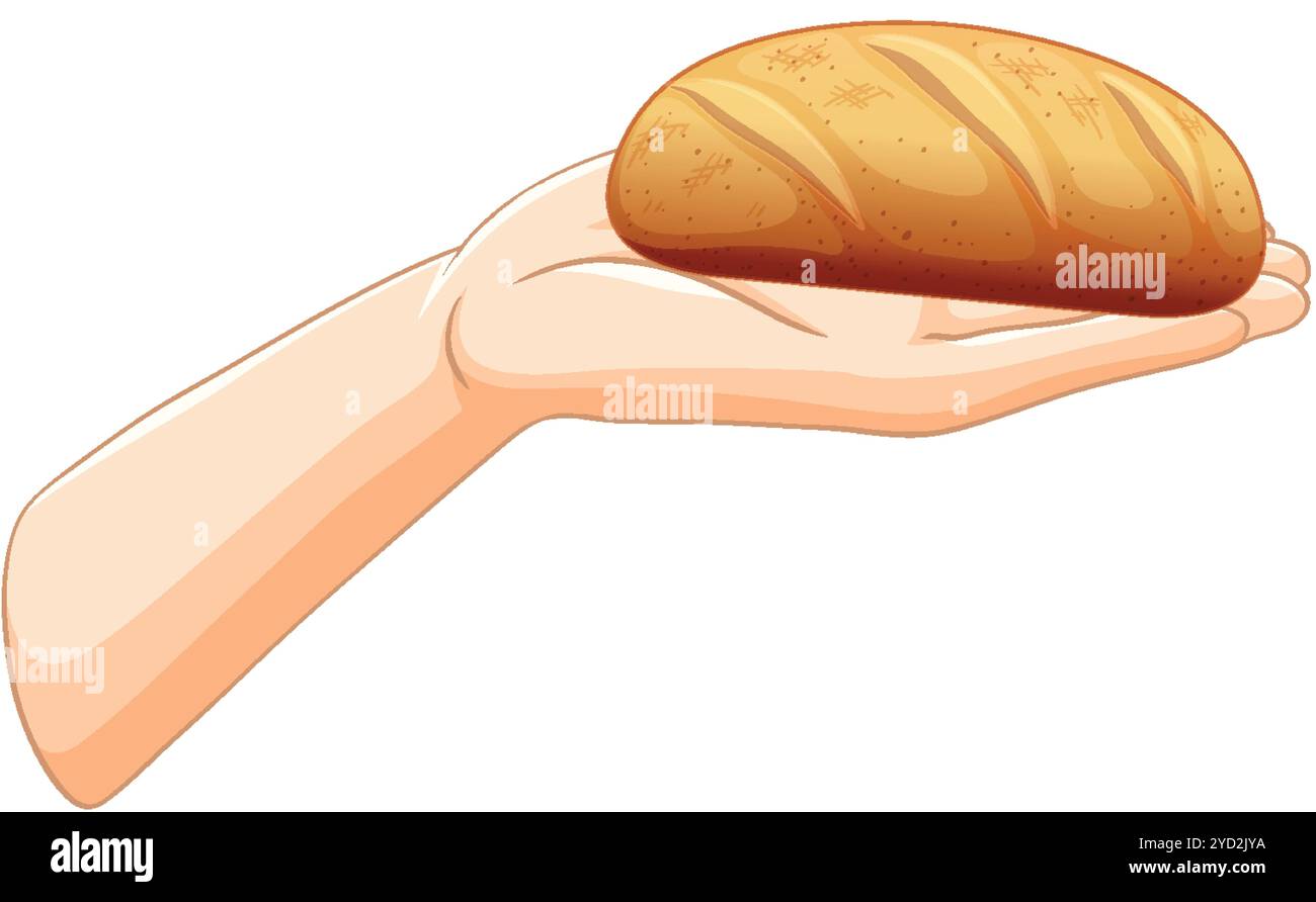 Illustration of a hand offering a loaf Stock Vector Image & Art - Alamy