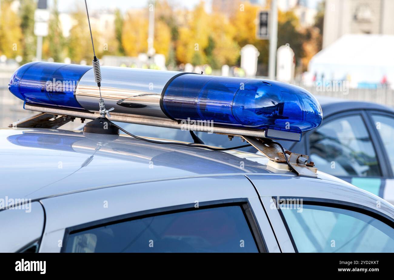 Colorful lights on top of a police vehicle Stock Photo - Alamy