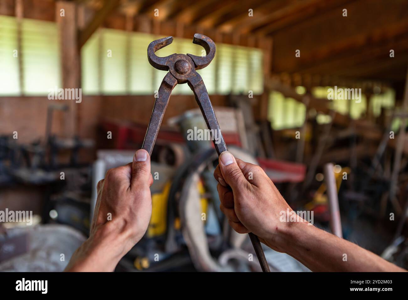 Antique pliers vintage old tool Stock Photo - Alamy