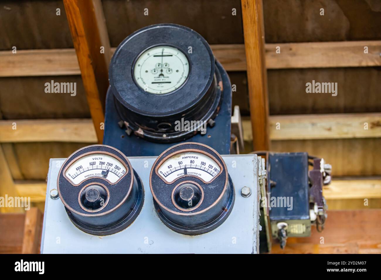 Old vintage electricity measuring instruments Stock Photo - Alamy