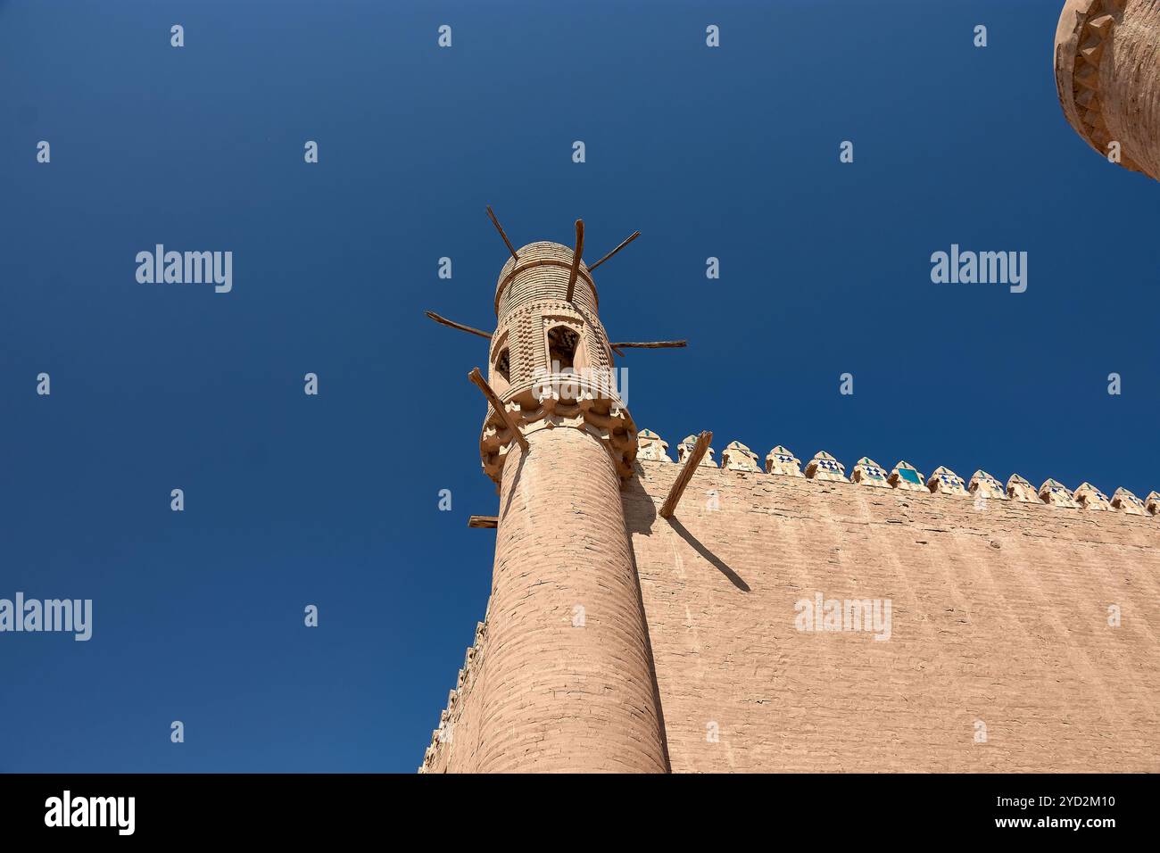 The traditional eastern tower stands majestically at the corner of the ...