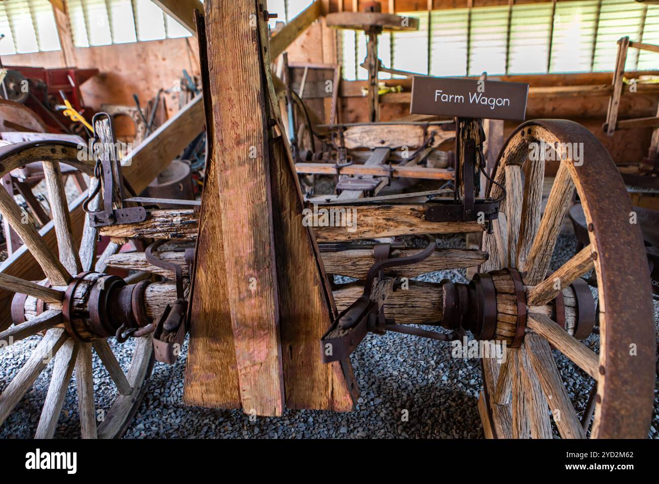 Antique farm wagon in the museum Stock Photo - Alamy