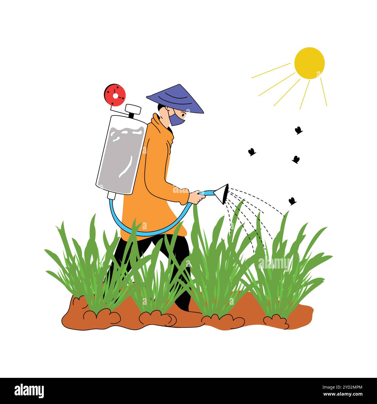 Farmer spraying his crops Stock Vector Images - Alamy