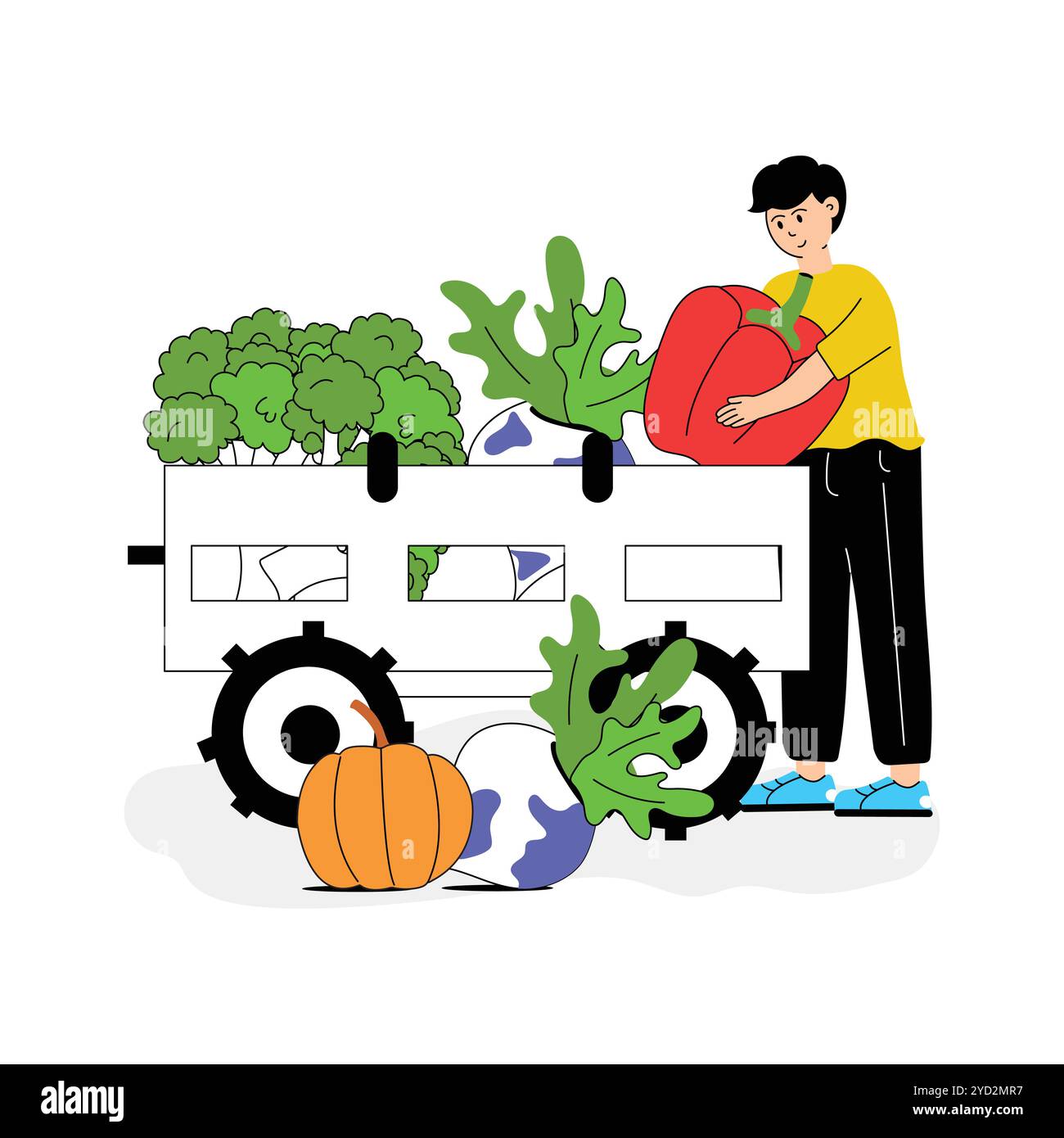Farmer loading produce Stock Vector Images - Alamy