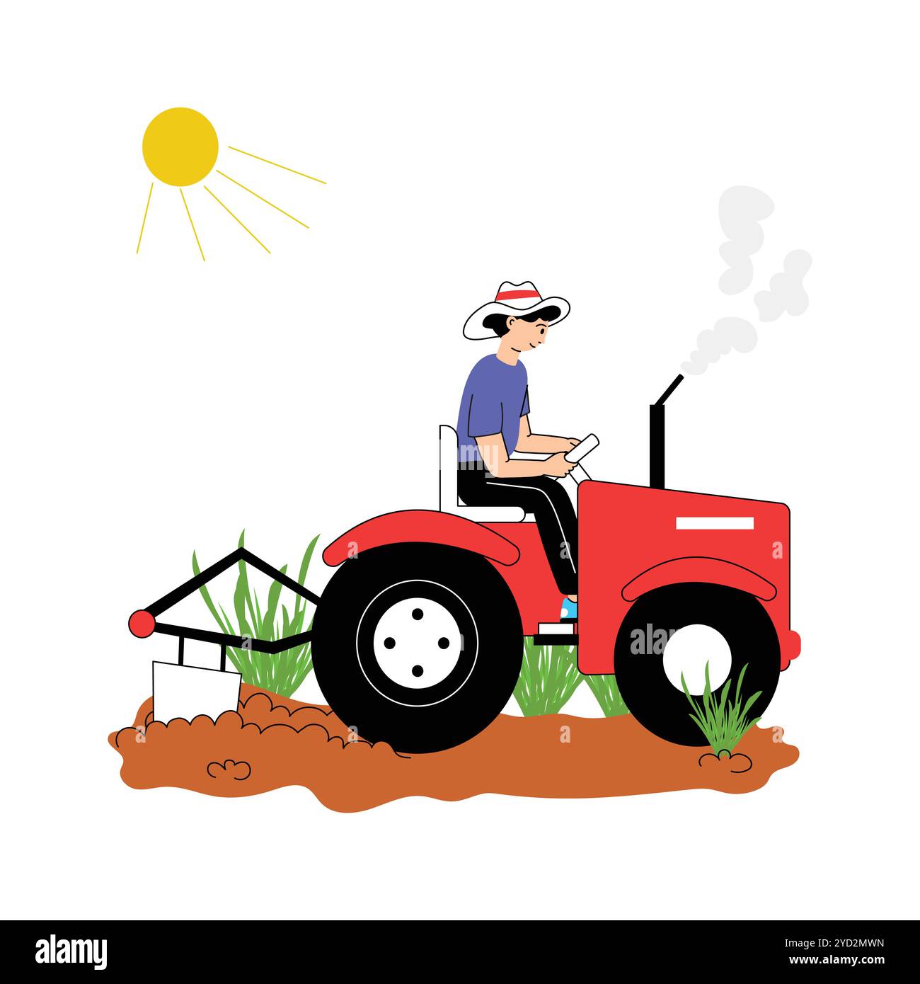 Cultivator tractor Stock Vector Images - Alamy