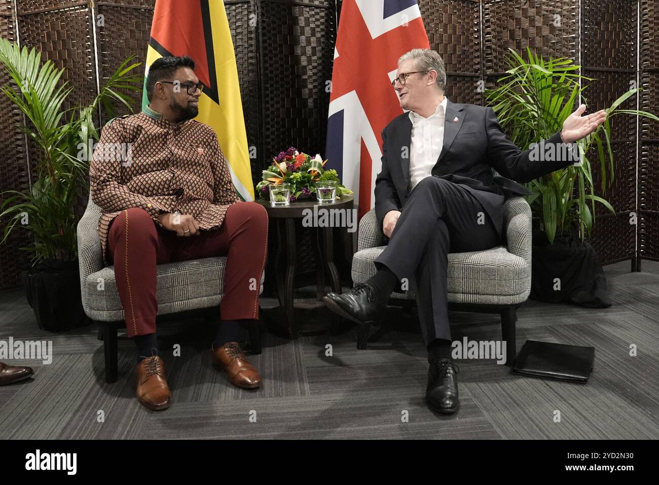 Prime Minister Sir Keir Starmer during a bilateral meeting with the President of Guyana Mohamed ...