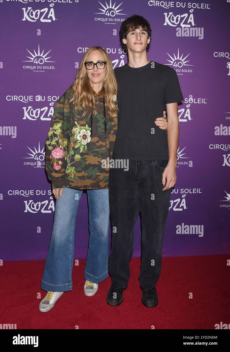 Santa Monica, USA. 24th Oct, 2024. Kim Raver and Leo Boyer arriving to ...