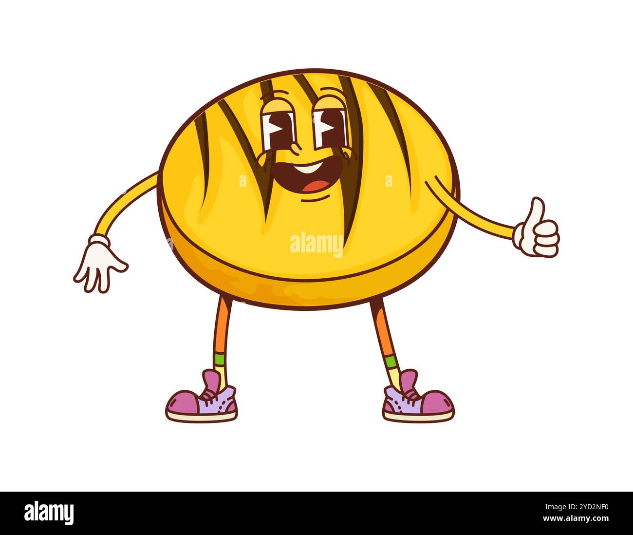 Funny shortbread cookie groovy and bakery character. Cartoon vector ...