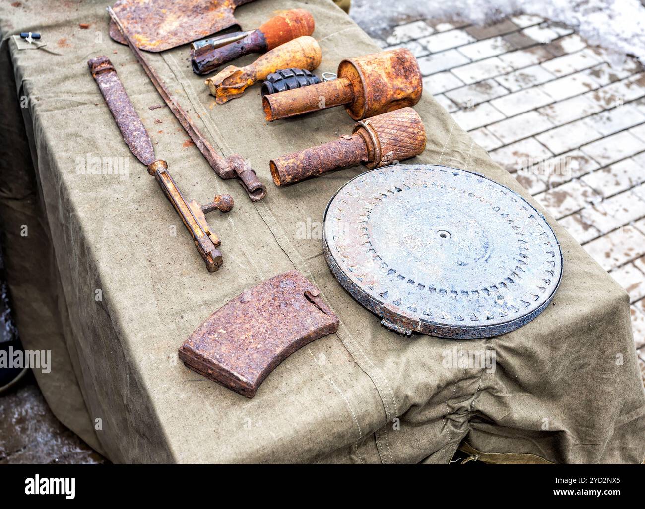 Old rusty artillery shell hi-res stock photography and images - Alamy