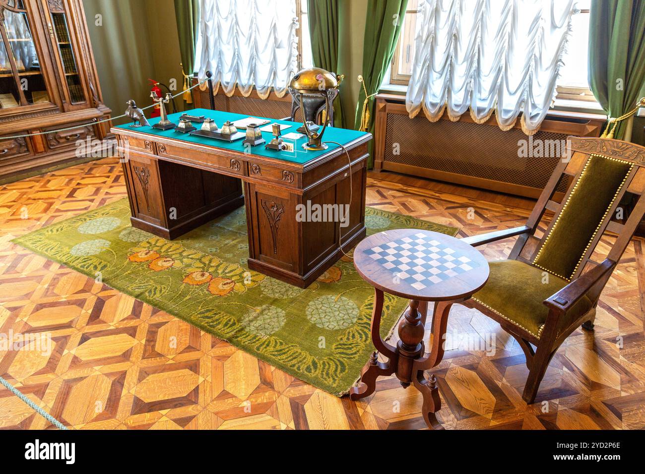 The interior of one of the halls of the Samara museum Kurlina's House ...