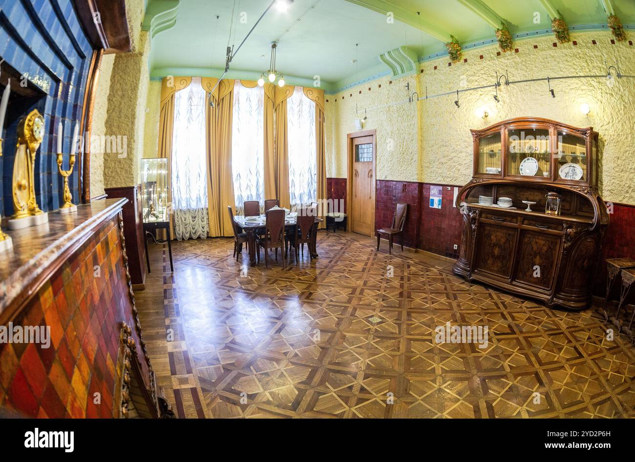 The interior of one of the halls of the Samara museum Kurlina's House ...
