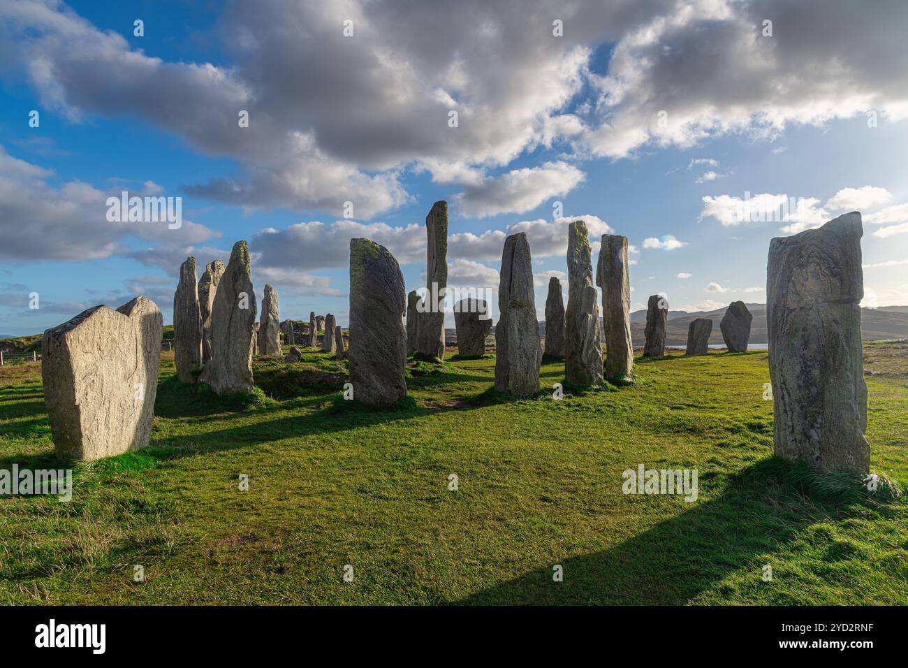The ancient standing stones of Callanish (or Calanais) on Lewis in the ...