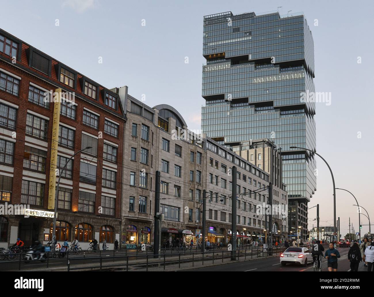 The 140-high Amazon Edge East Side office tower on Warschauer Bruecke ...