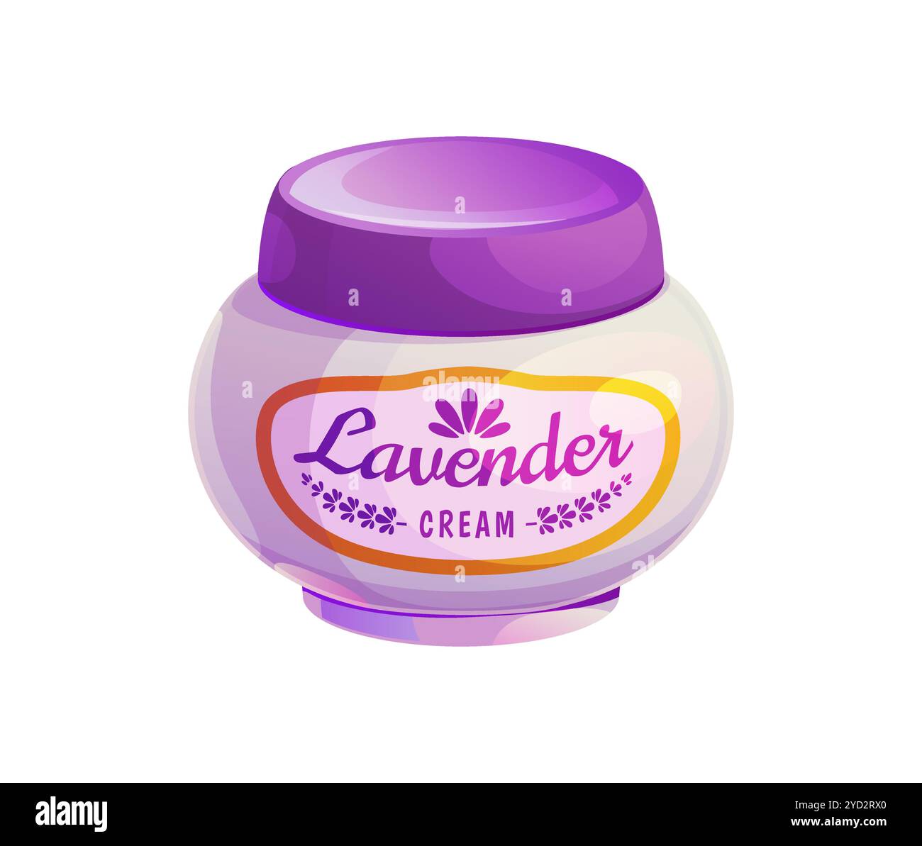Cartoon lavender cream jar, beauty and skincare cosmetics product in ...