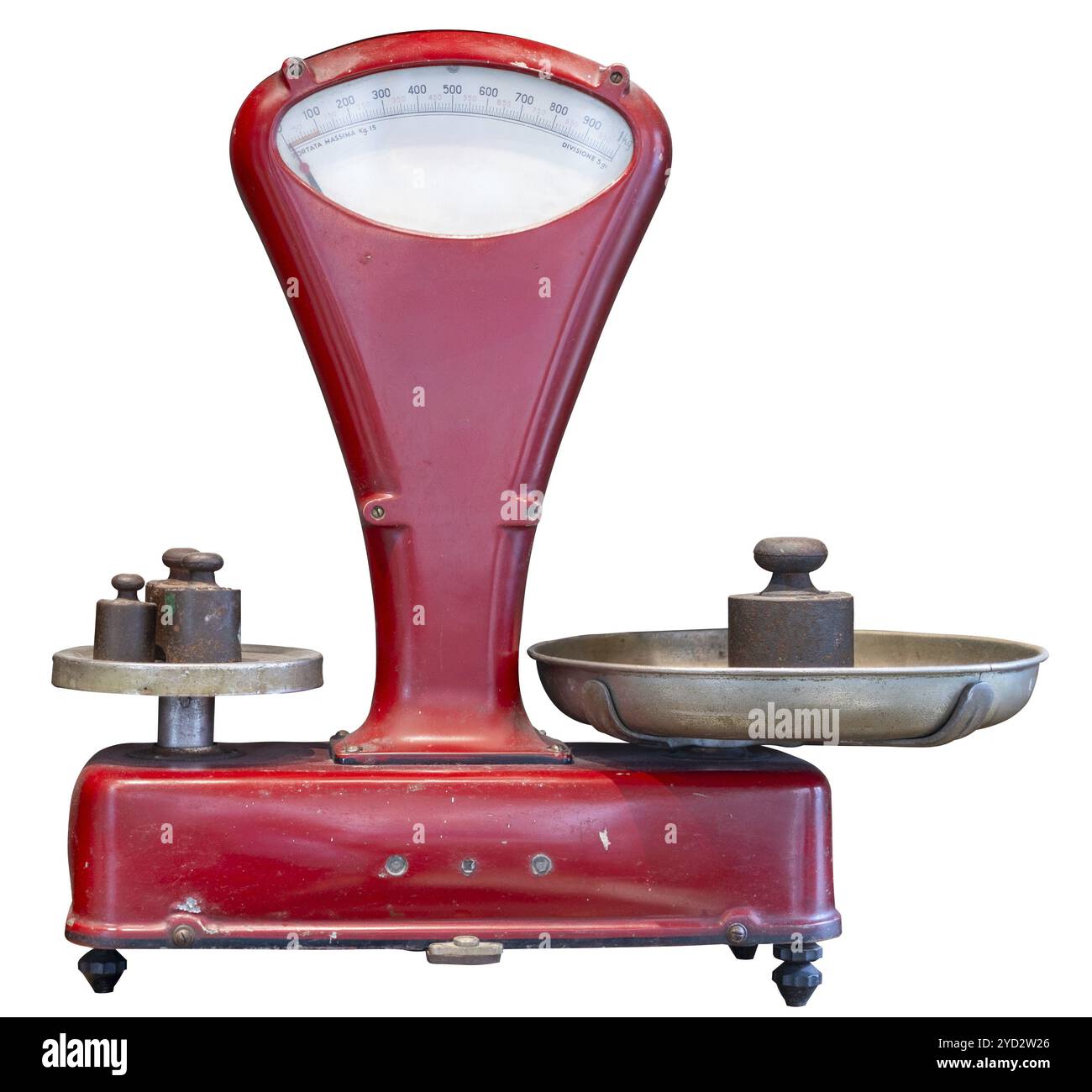 Retro Vintage Italian Metal Weighing Scales, Isolated On A White ...