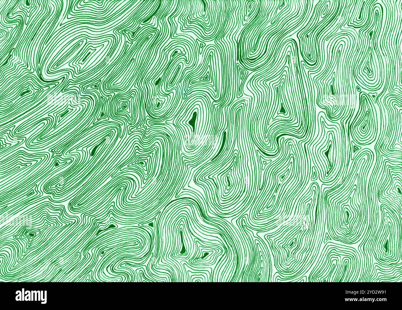 Texture background. Thin, curved green lines that flow smoothly around ...