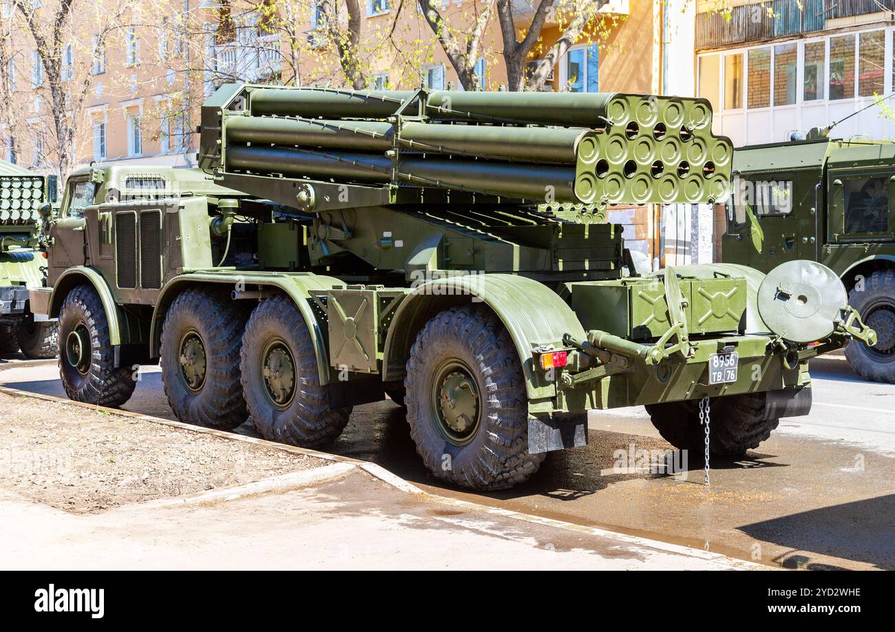Russian multiple rocket launcher system BM-27 Uragan (Hurricane Stock ...