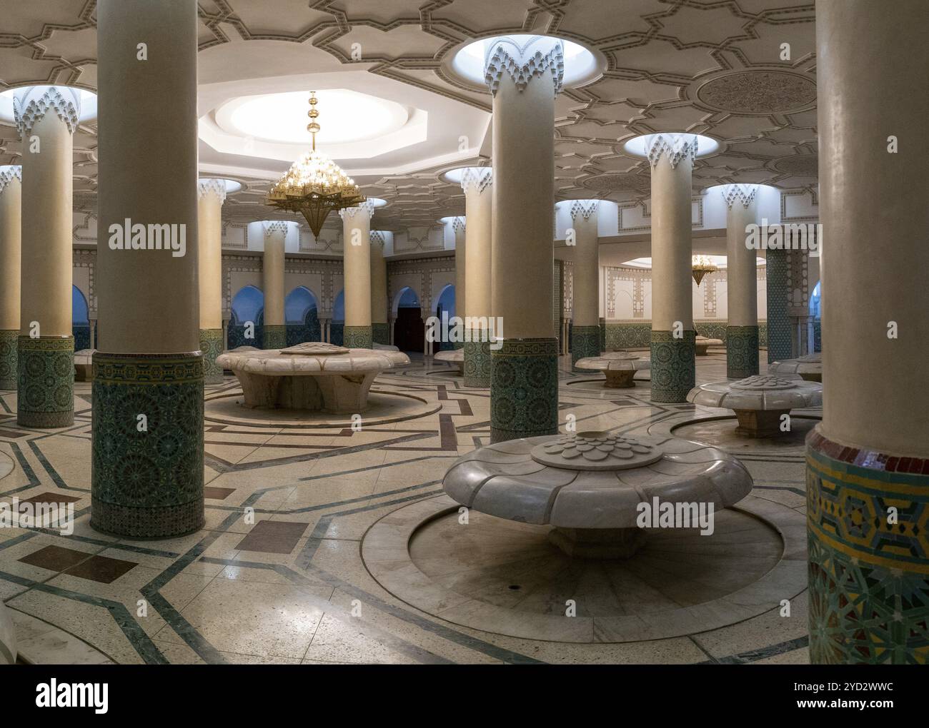 Casablanca, Morocco, 29 March, 2024: marble-carved lotus flower spring ...