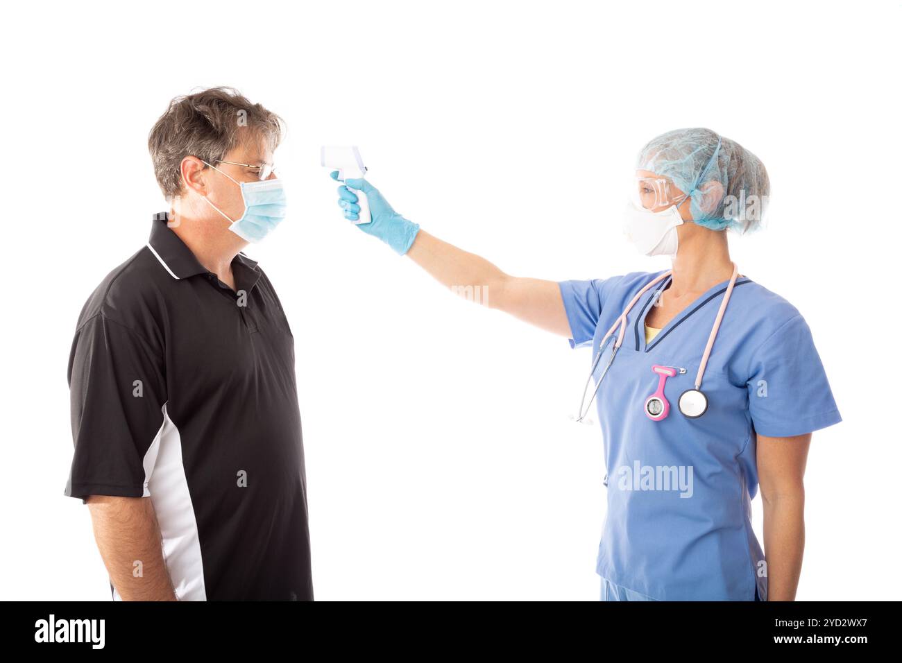 Doctor, nurse or healthcare professional takes a patient temperature ...