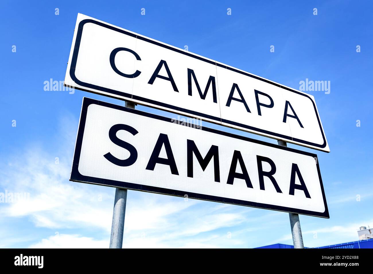 Road sign of city Samara Stock Photo - Alamy