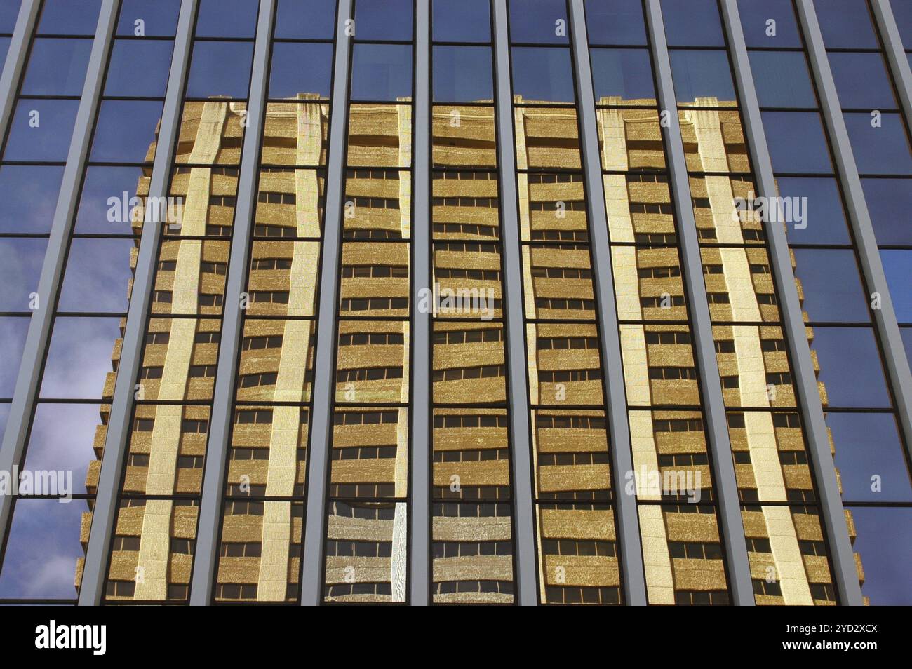 Modern architecture image of an office building reflected in the ...