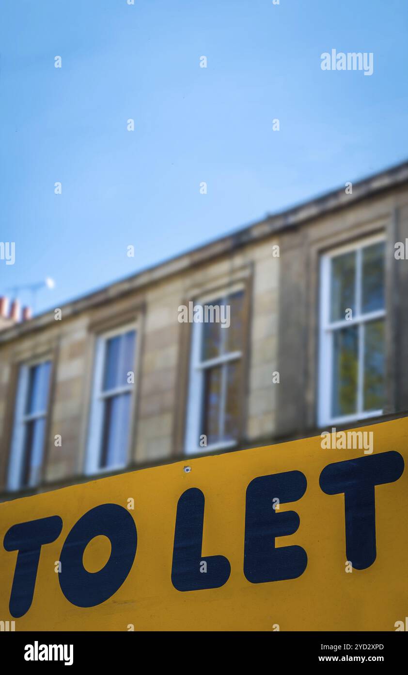 To Let Sign Outside A Luxury Apartment Or Flat In The UK With Copy ...