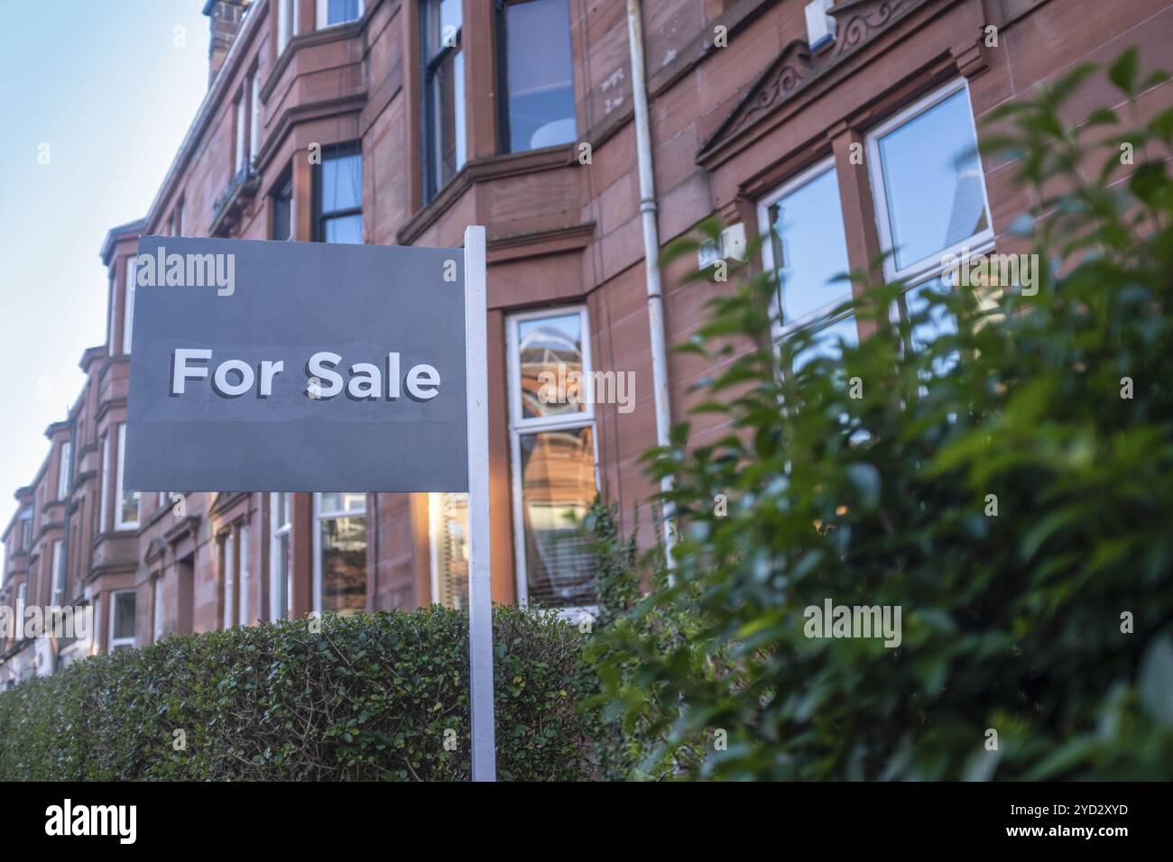 A For Sale Sign Outside A Traditional Red Sandstone Tenement Flat ...