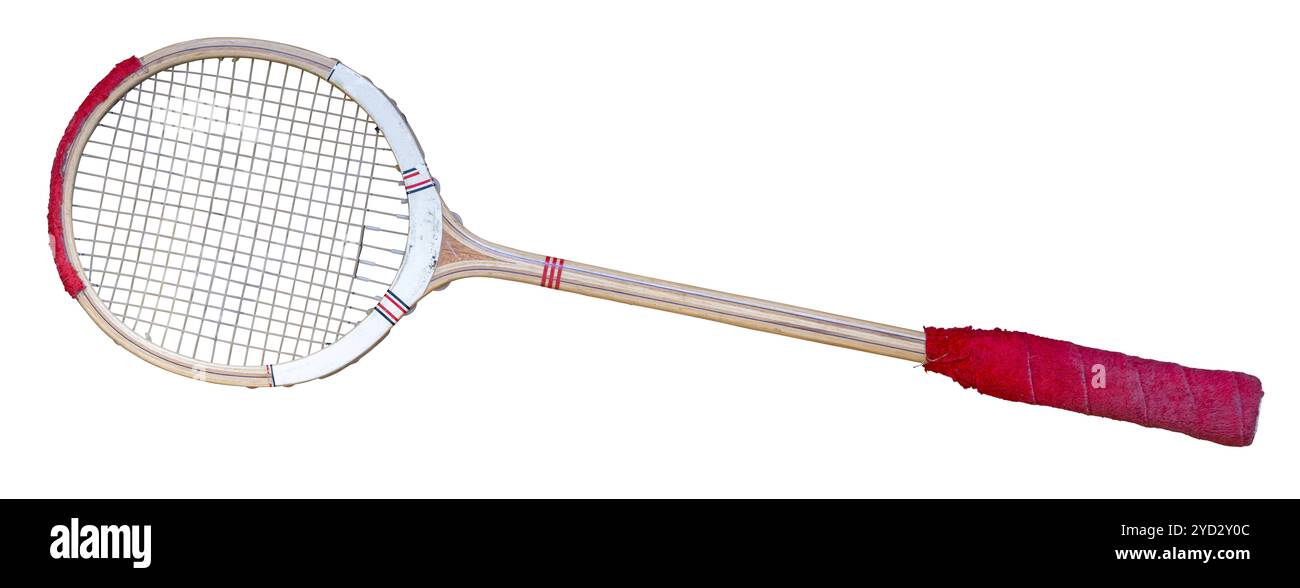 Vintage Wooden Squash Racket, Isolated On A White Background Stock ...
