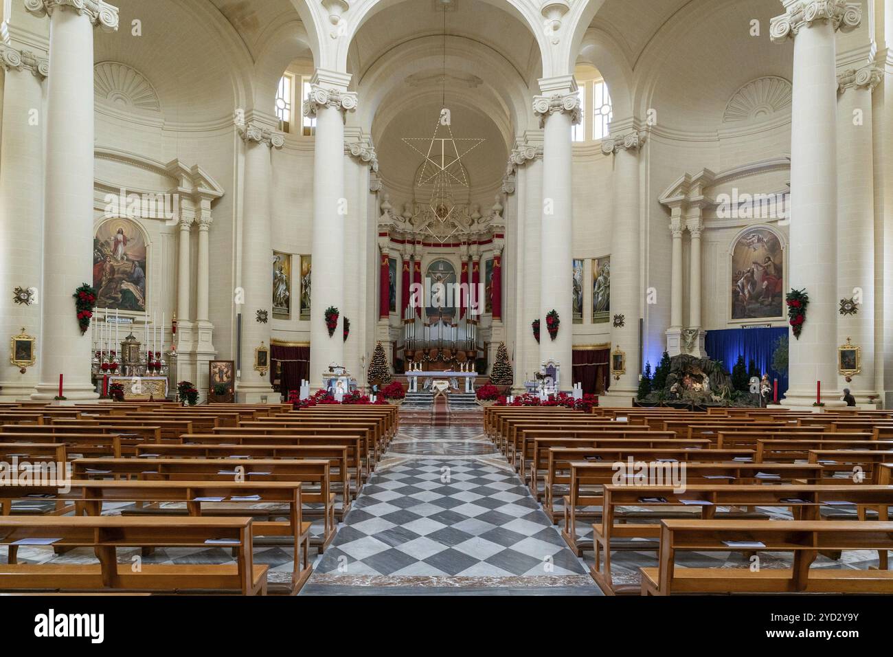 Xewkija, Malta, 20 December, 2023: interior view of the Saint John the ...