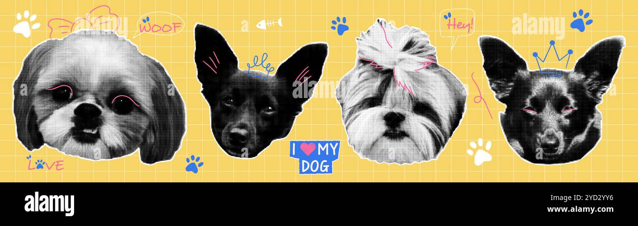 Pop art animal heads Stock Vector Images - Alamy