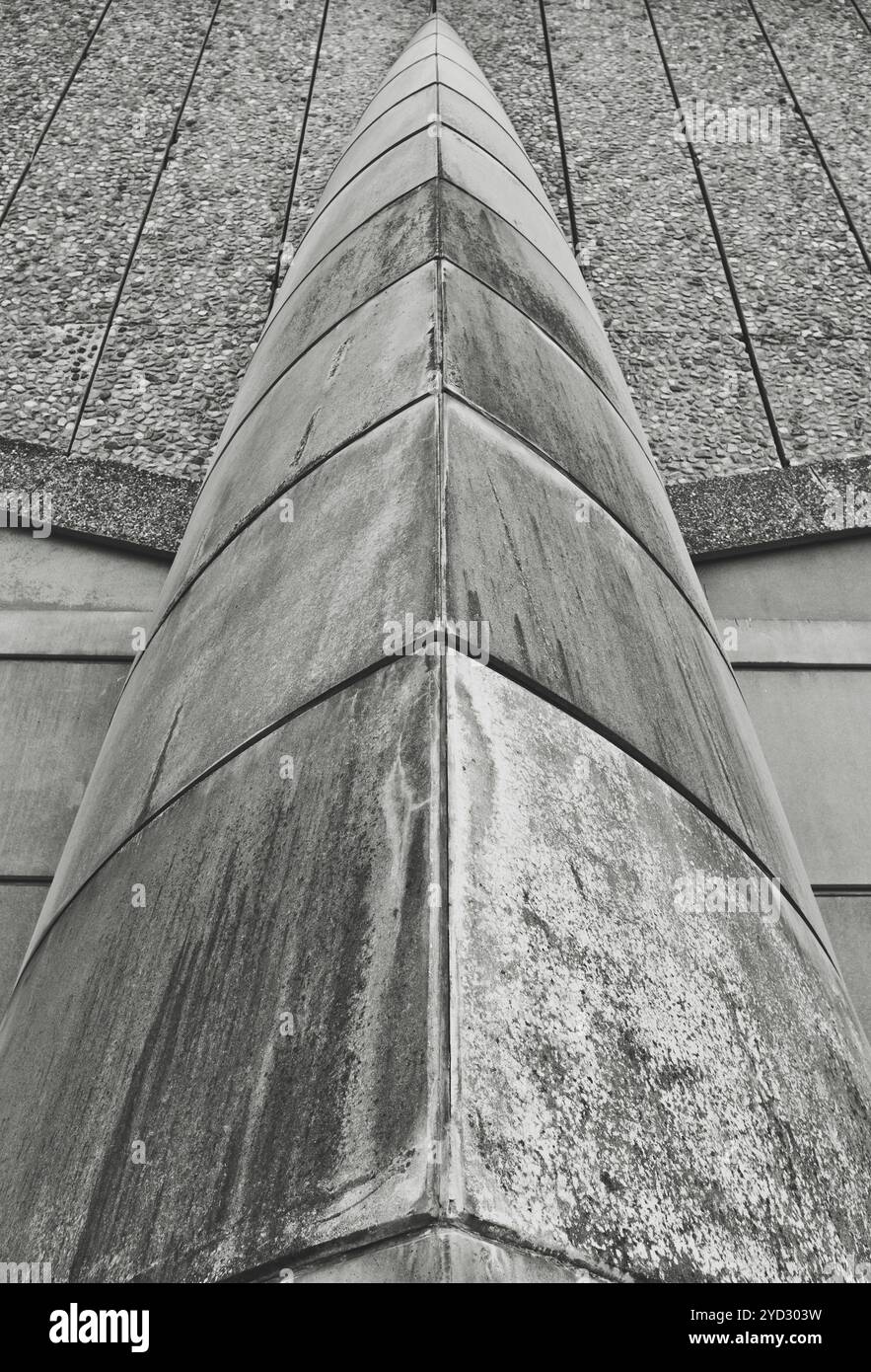 Abstract Brutalist Architecture Detail Of A Bridge With Pebbledash ...