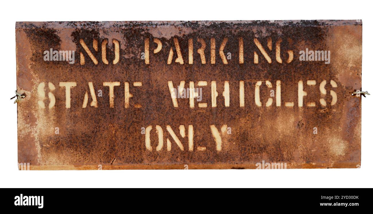 Isolation Of Grungy State Vehicles Only Sign At A School Stock Photo ...