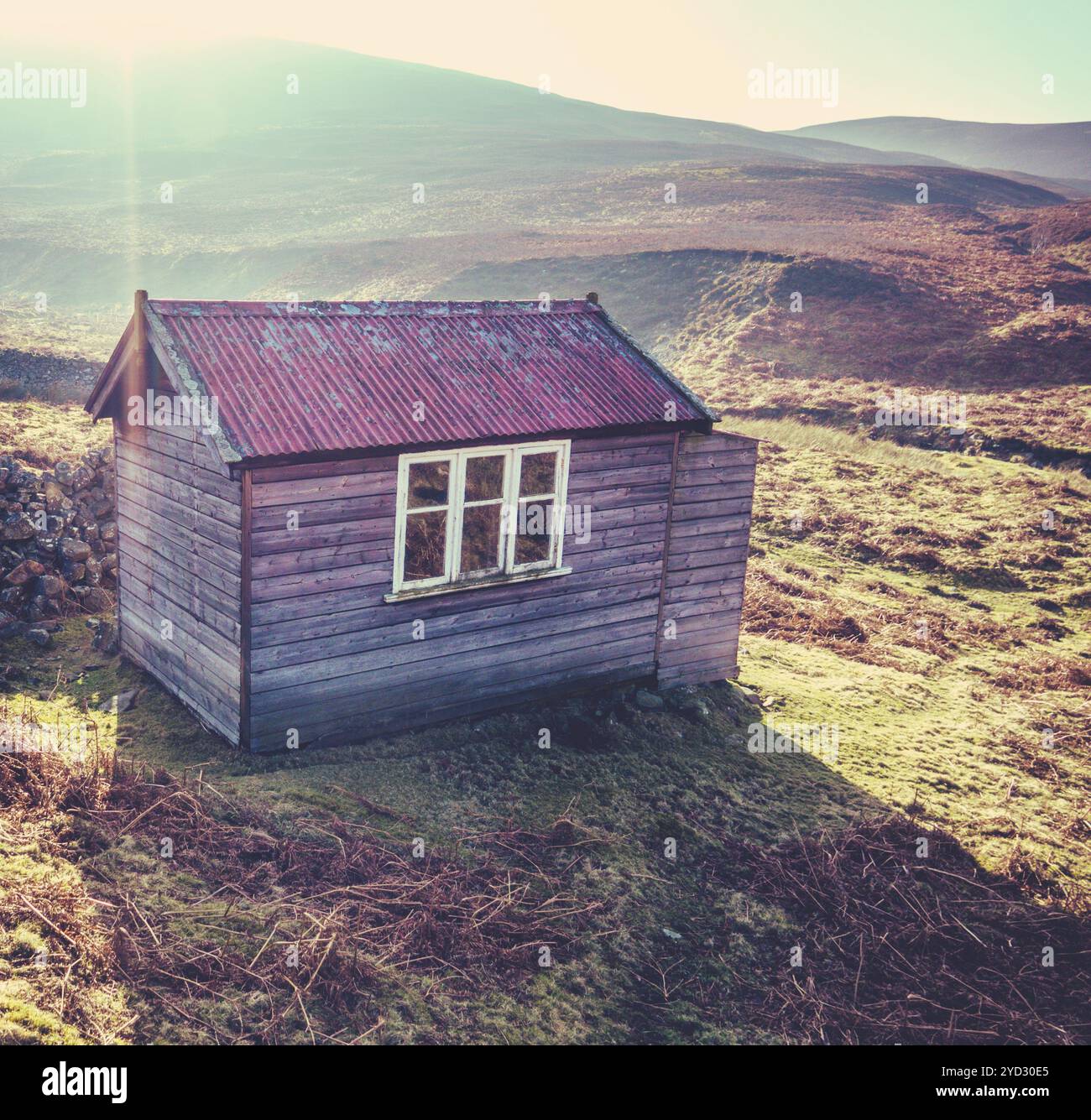 Rustic Wooden Cabin Or Bothy In The Scottish Wilderness Stock Photo - Alamy