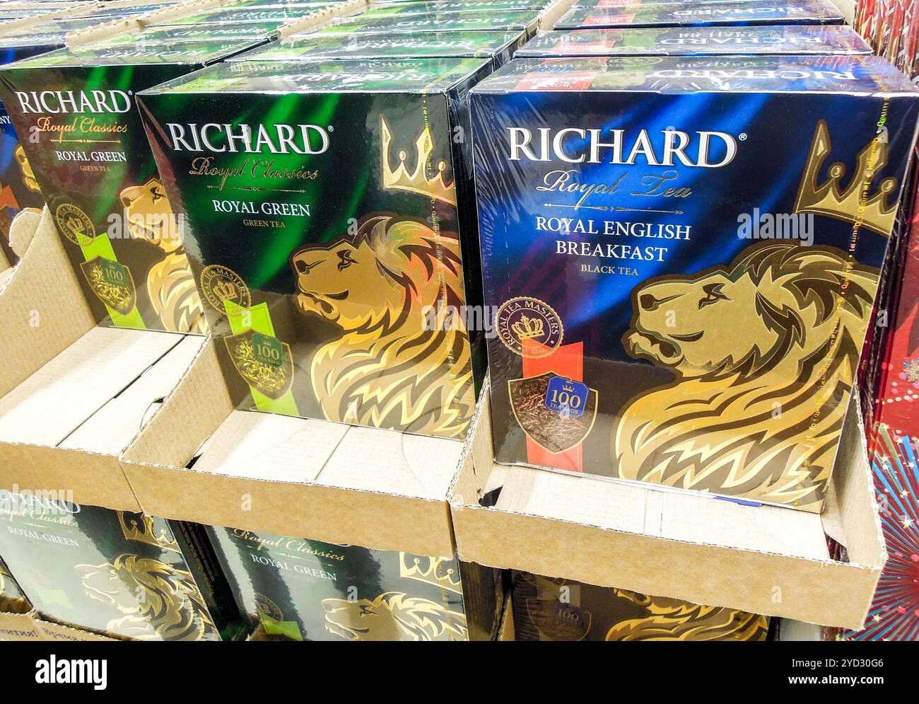 Packaged Richard tea ready for sale on the shelf Stock Photo - Alamy