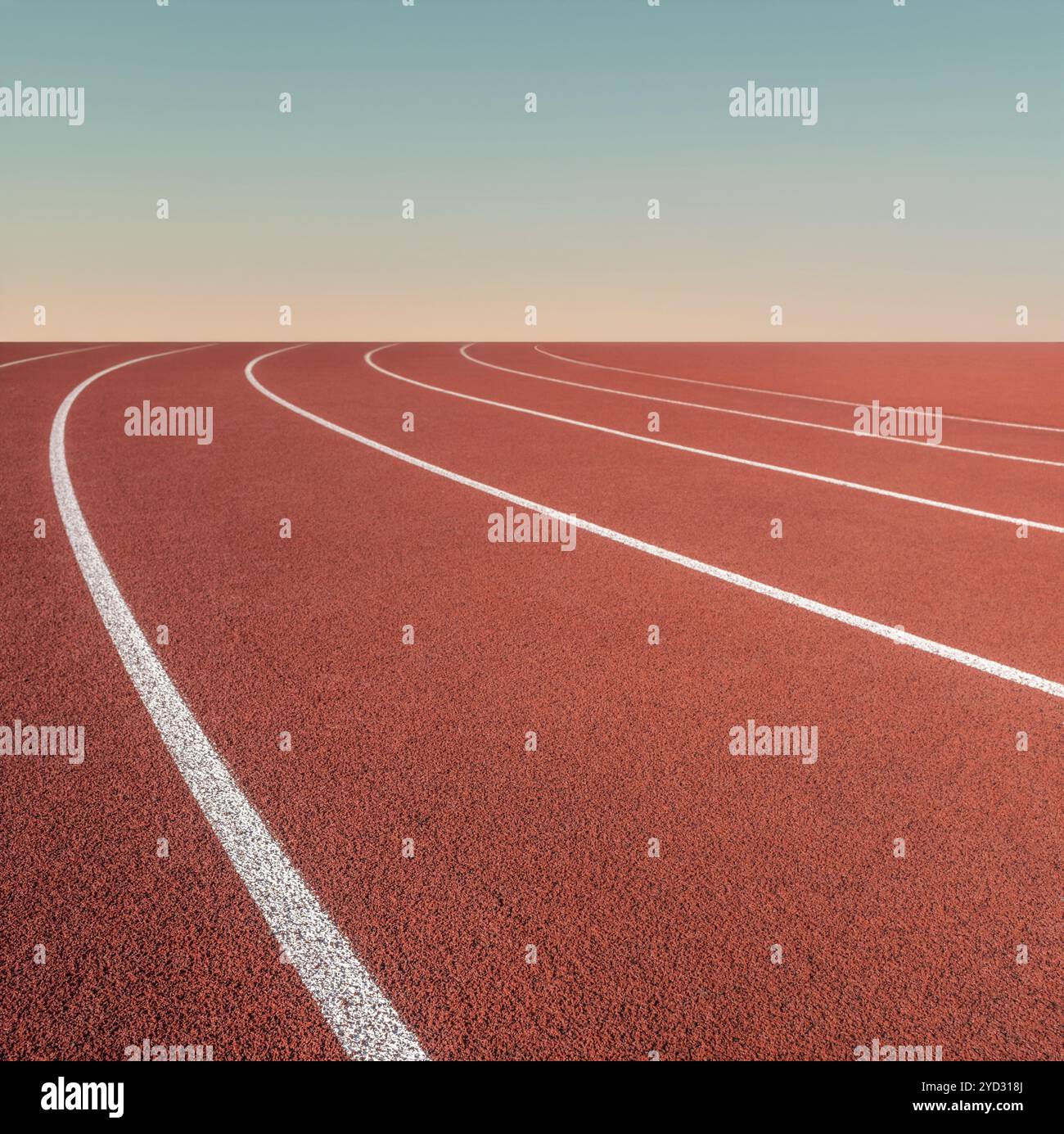 Conceptual Image Of Sports Ground Running Race White Markings And A ...