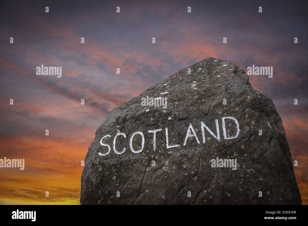 A Stone Marking The Border Between England And Scotland During A ...