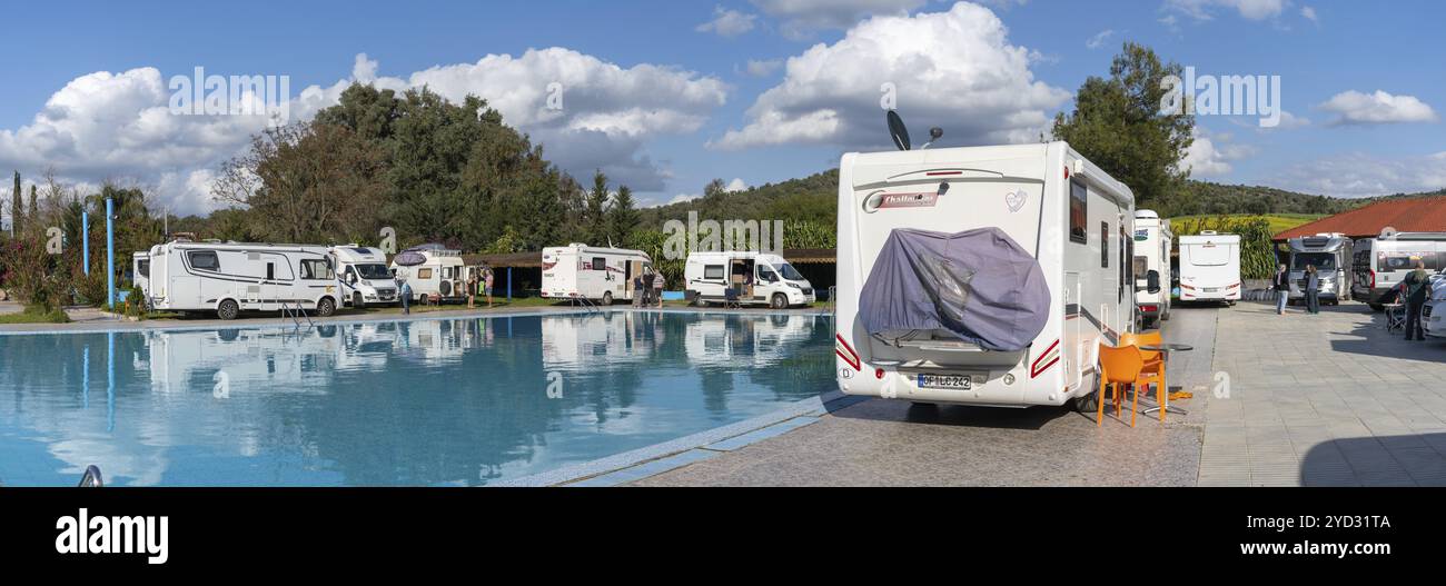 Ouezzane, Morocco, 2 Marhc, 2024: many motor homes and RVs parked ...