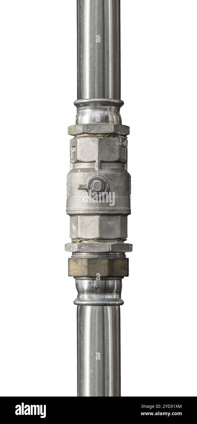 Industrial Image Of An Isolated Stainless Steel Plumbing Pipe With ...