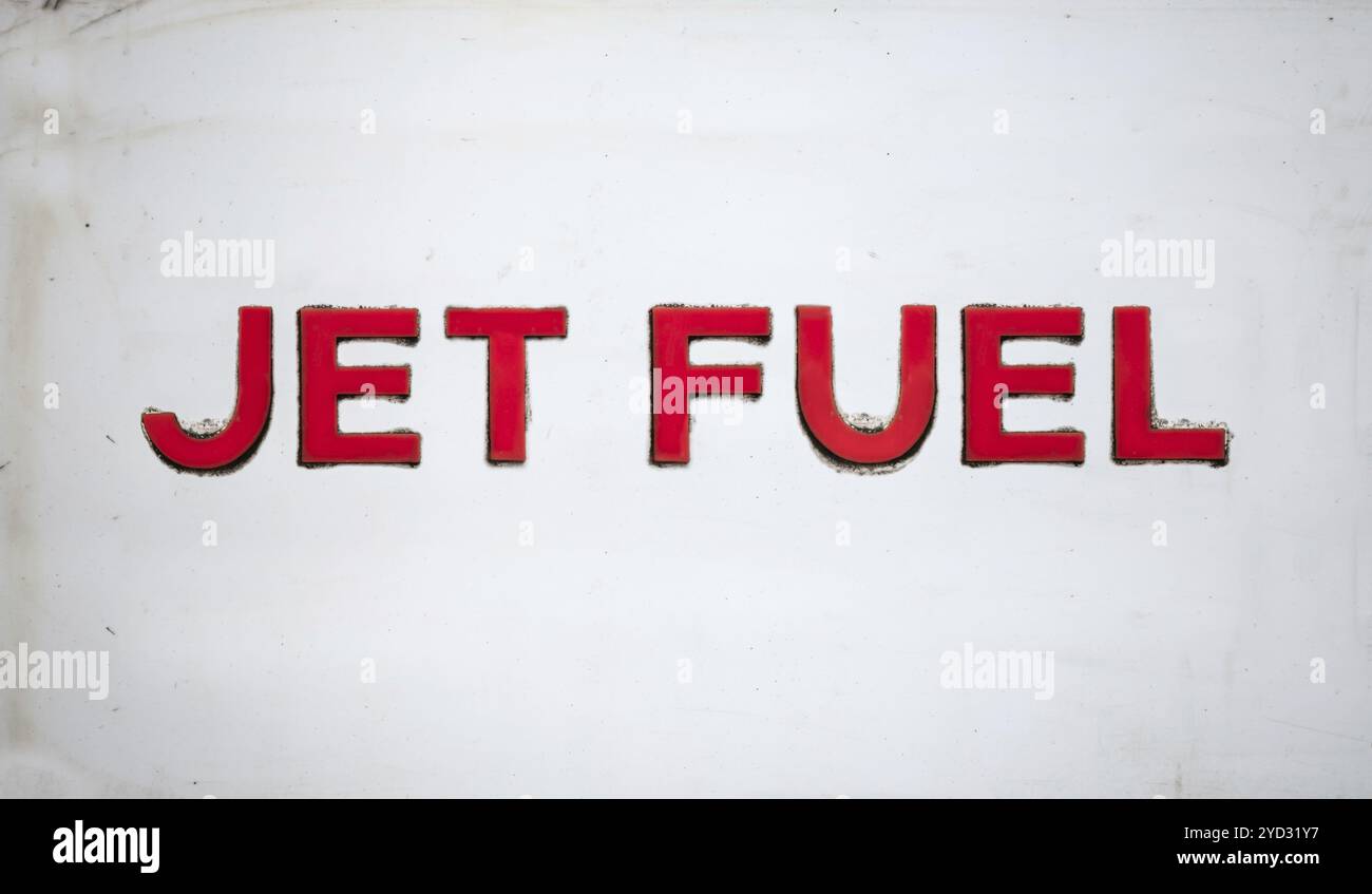 Travel Image Of A Sign For Jet Fuel On An Aircraft At An Airport Stock ...