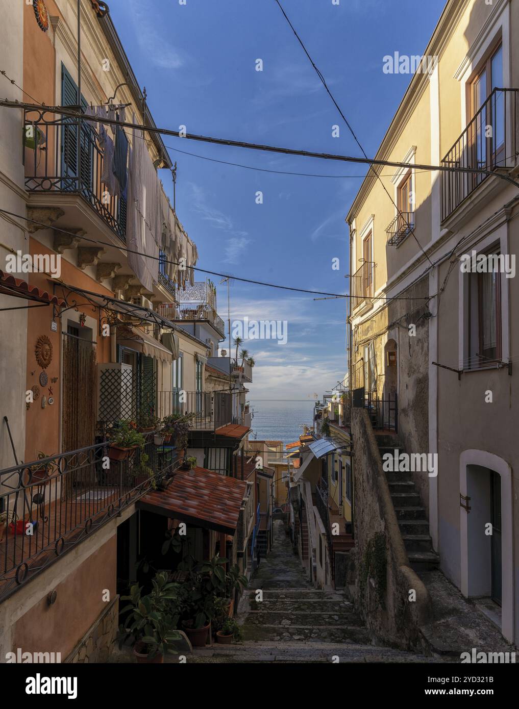 Pizzo, Italy, 13 December, 2023: view of a narrow village street in ...
