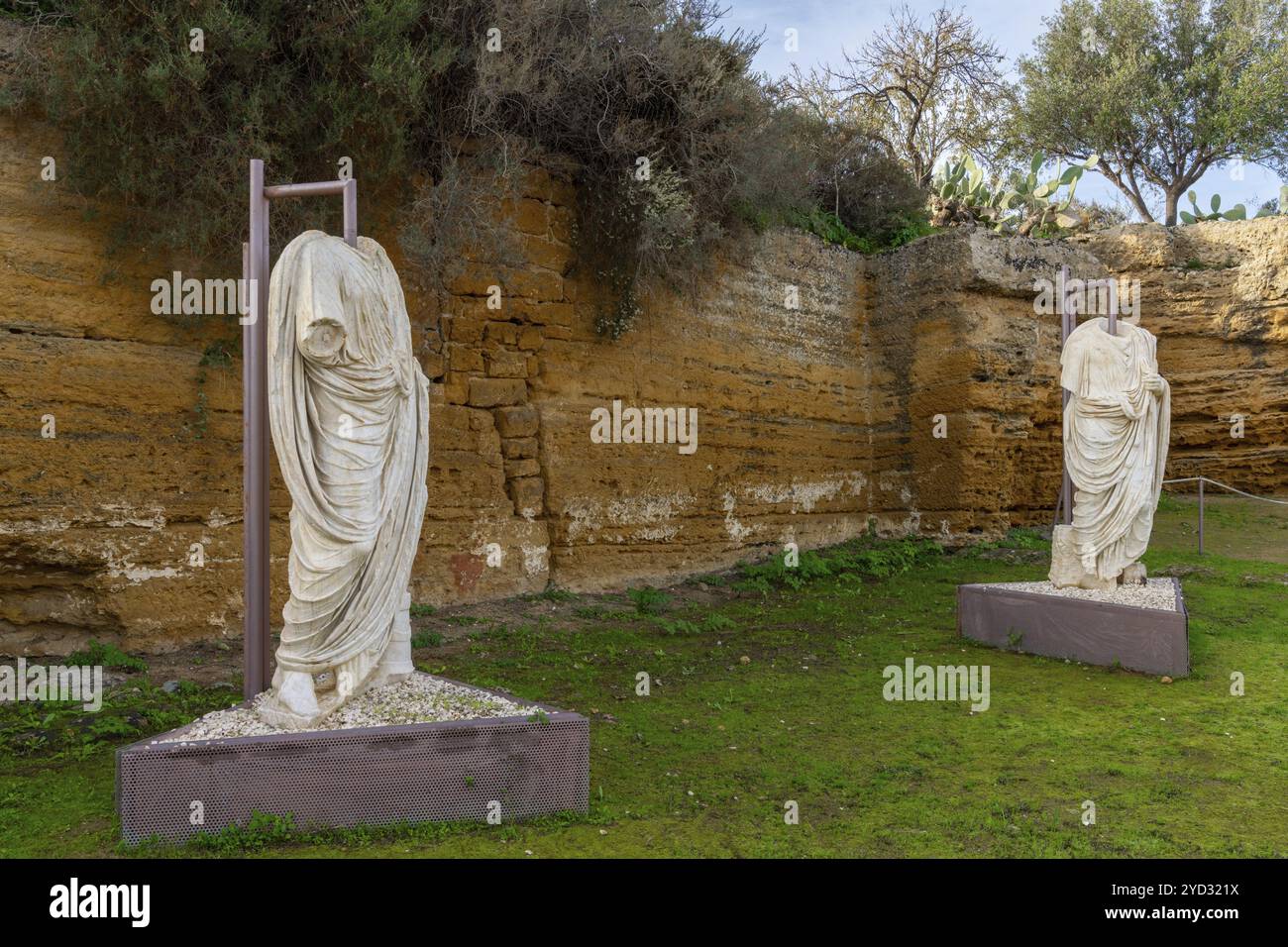 Agrigento, Italy, 3 January, 2024: statues near the Arcosolium tombs on ...