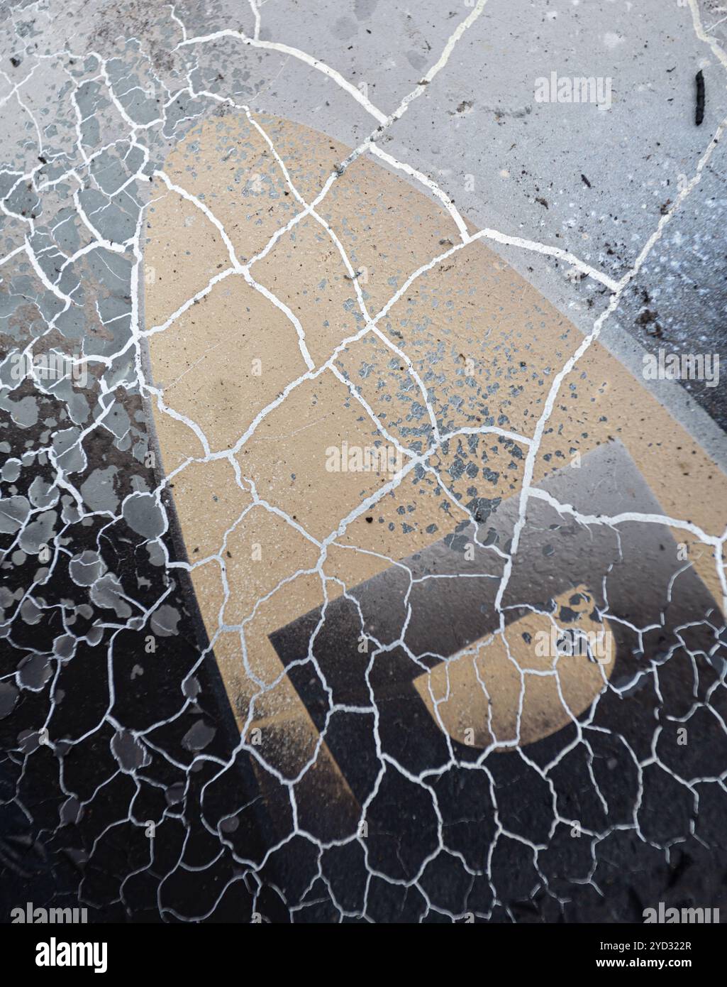 Burnt and cracked road signage after bush fires in Australia Stock ...