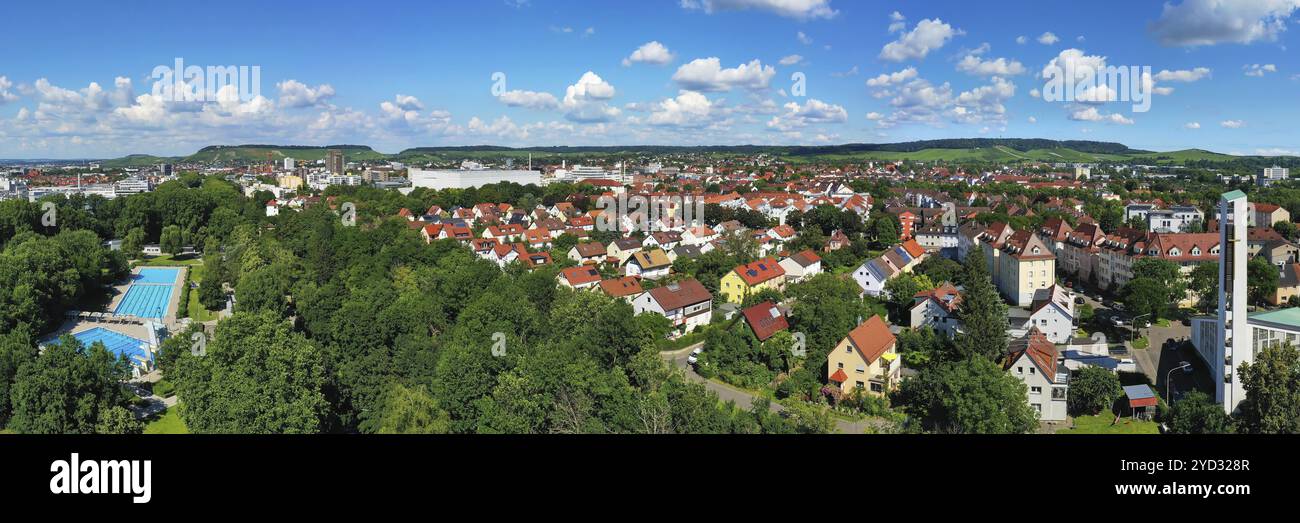 An aerial view of Heilbronn with a view of the historic city centre ...