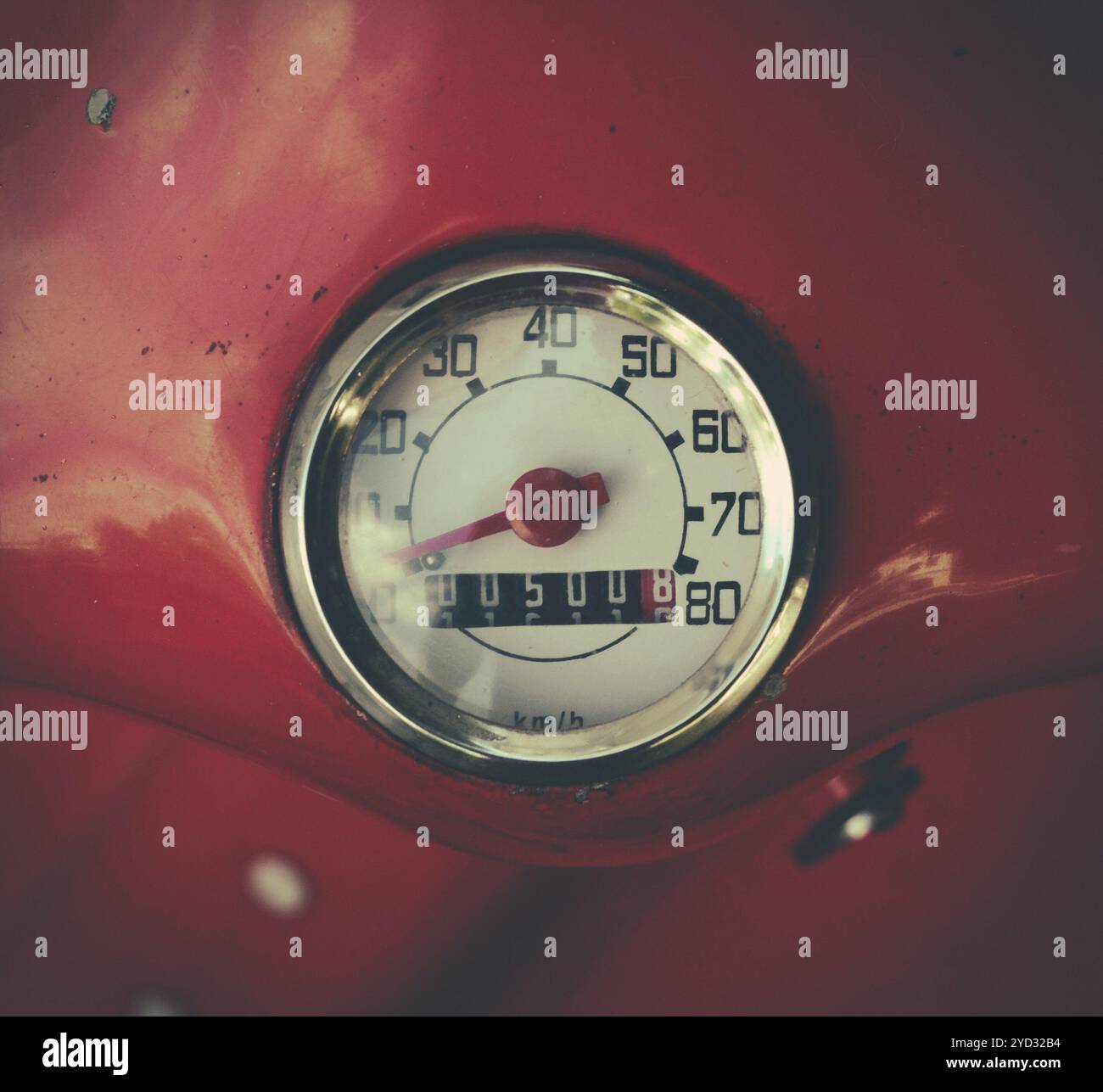 Retro Styled Image Of A Speedometer On A Vintage Italian Scooter Stock ...