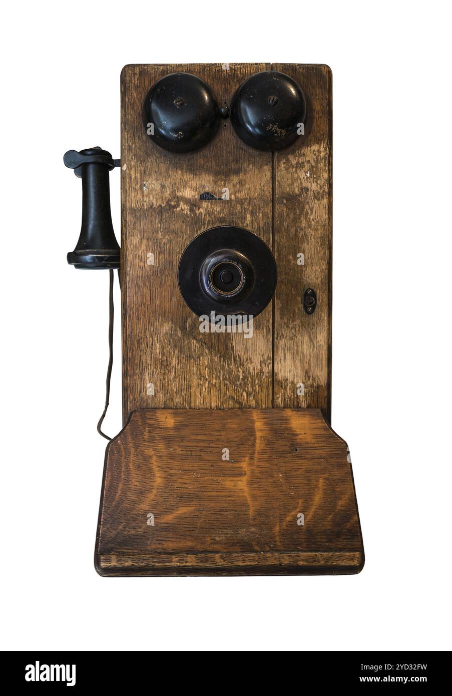 Isolated Antique Wooden Crank Telephone On White Background Stock Photo ...
