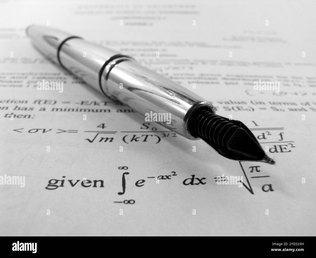 A difficult exam paper and a fountain pen Stock Photo - Alamy